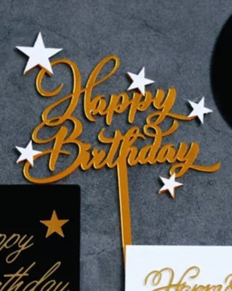 Happy Birthday Cake Topper - Etsy