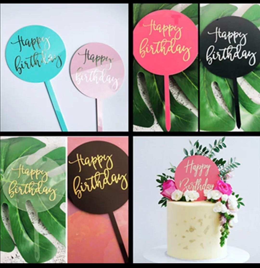 Happy Birthday Cake Topper - Etsy
