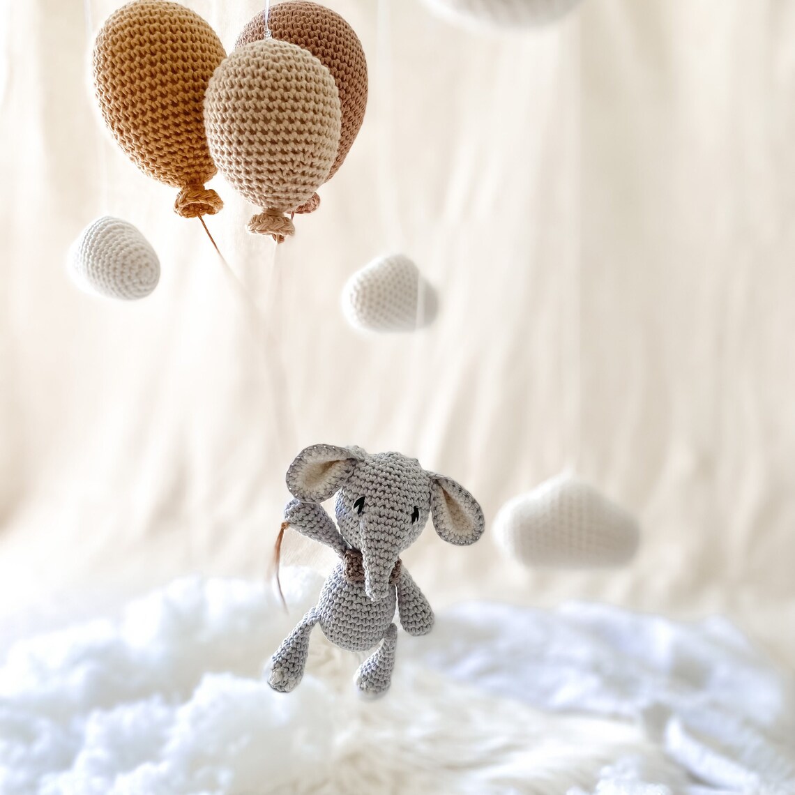 Mobile Elephant "elian Takes Off" Crochet Pattern/pattern GER - Etsy