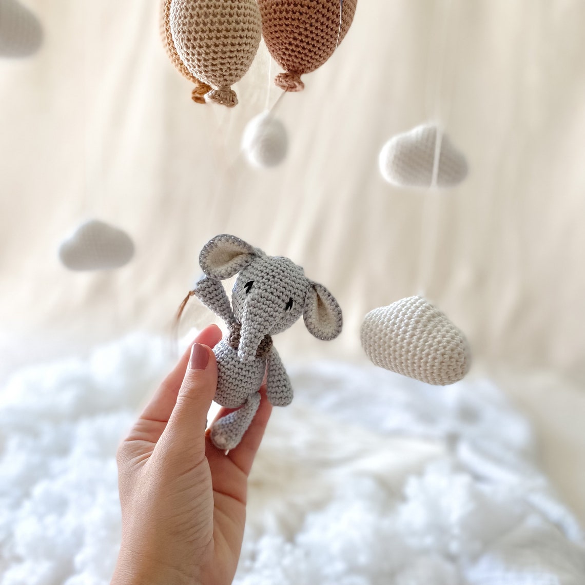 Mobile Elephant "elian Takes Off" Crochet Pattern/pattern GER - Etsy