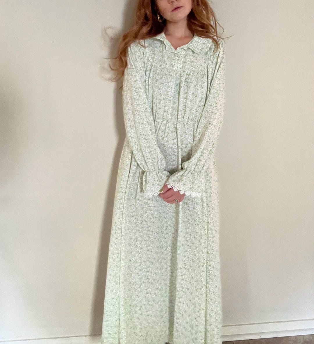 Vintage 80s Cottage Core Floral Night Gown - Etsy