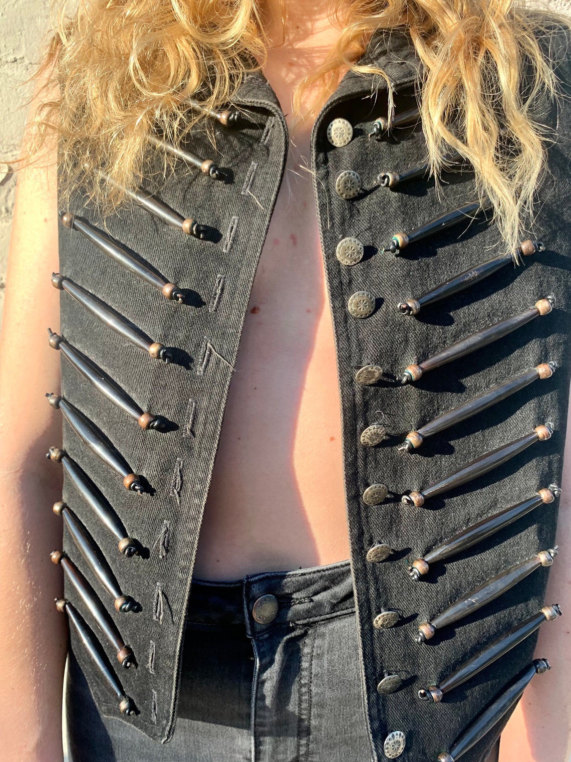 Vintage Double D Ranchwear Black Denim Vest - Etsy