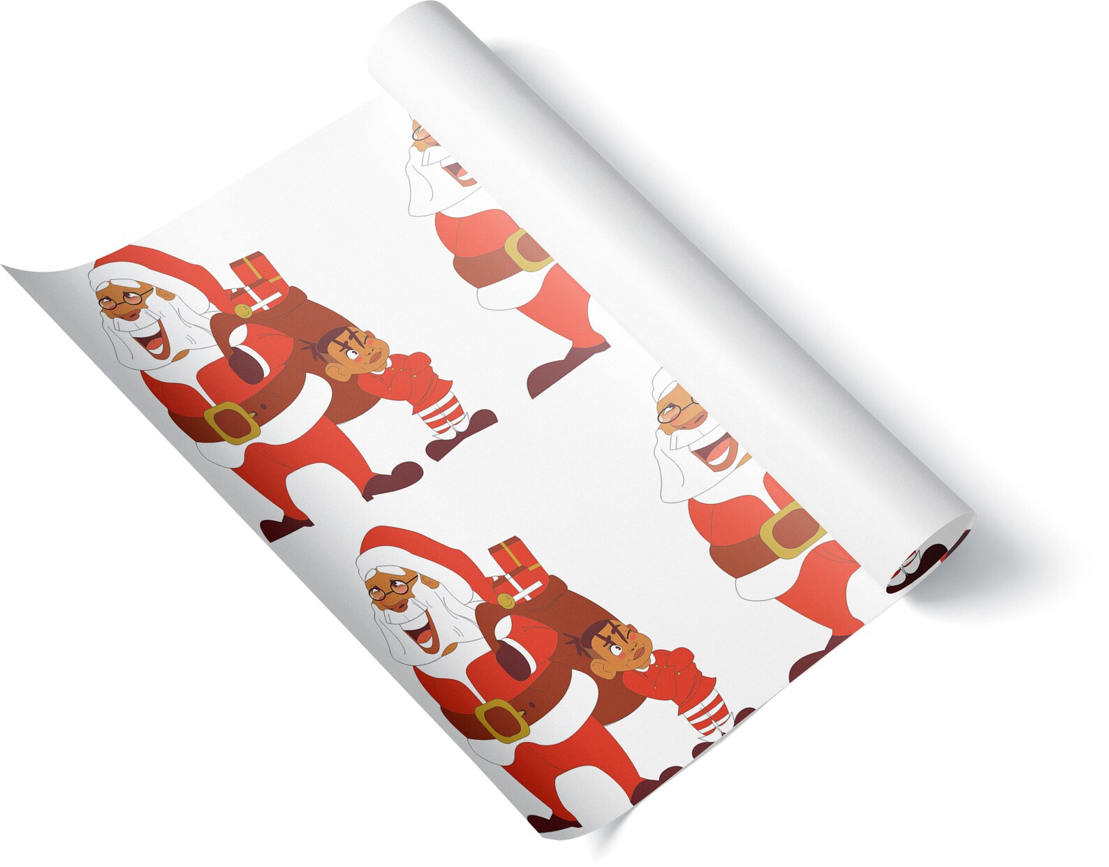 Black Santa Wrapping Paper, African American Santa, Black Christmas ...