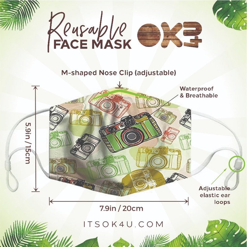 Picture Time Face Mask Reusable Washable Breathable | Etsy