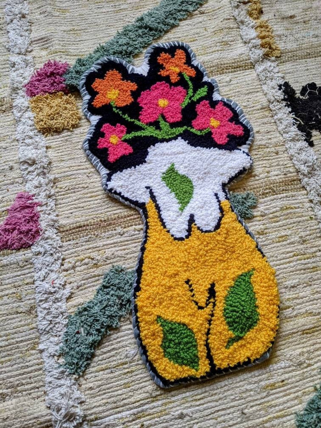 Mother Nature Flower Handmade Rug Custom Rug Abstract Body - Etsy