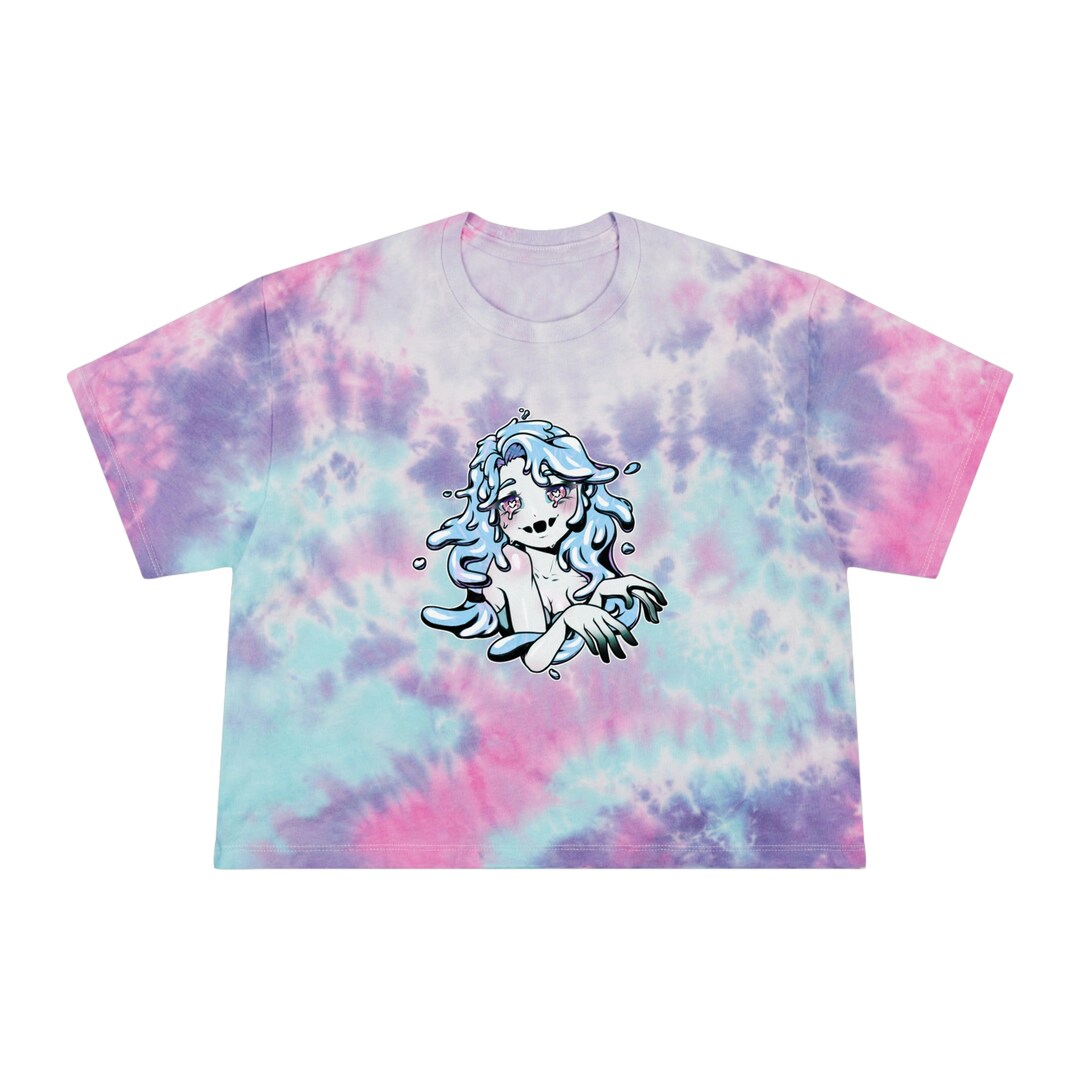 Anime Goopy Ghost Girl Women's Tie-dye Crop Tee - Etsy