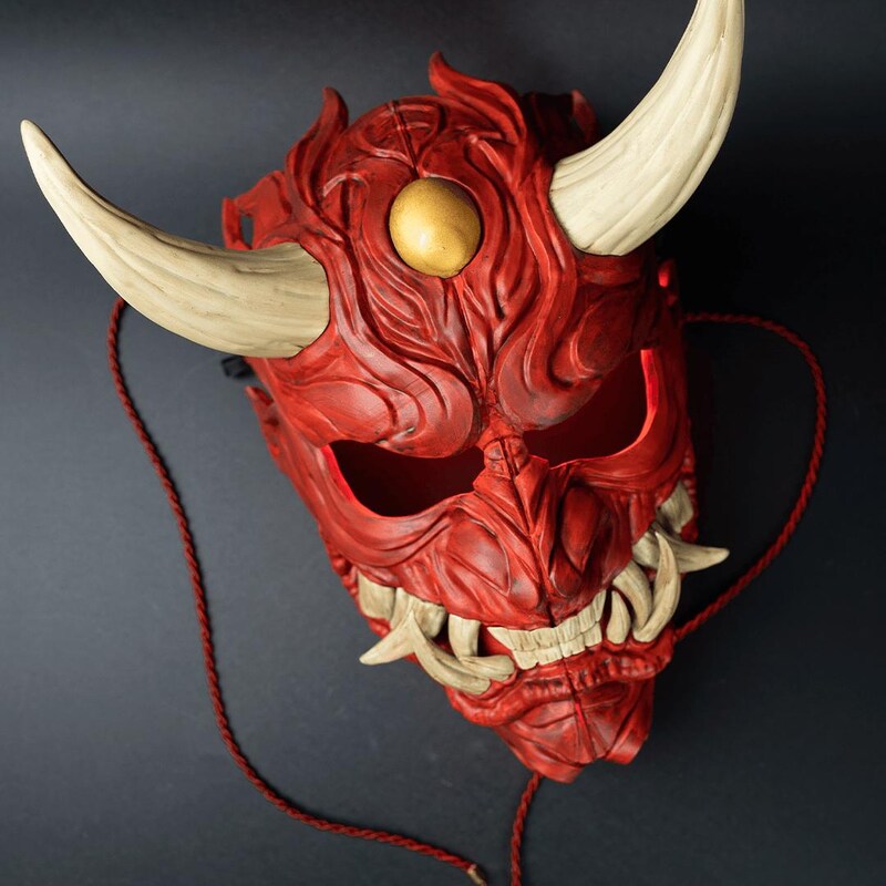 Oni Mask Half Face - Etsy