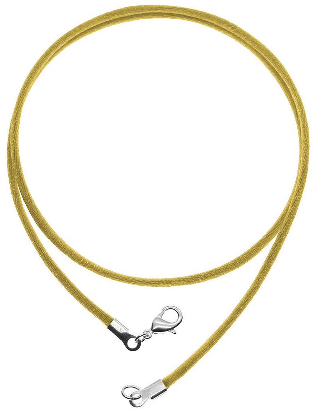 Antique Gold Satin Silk Cord Necklace Silver/gold Clasp 16