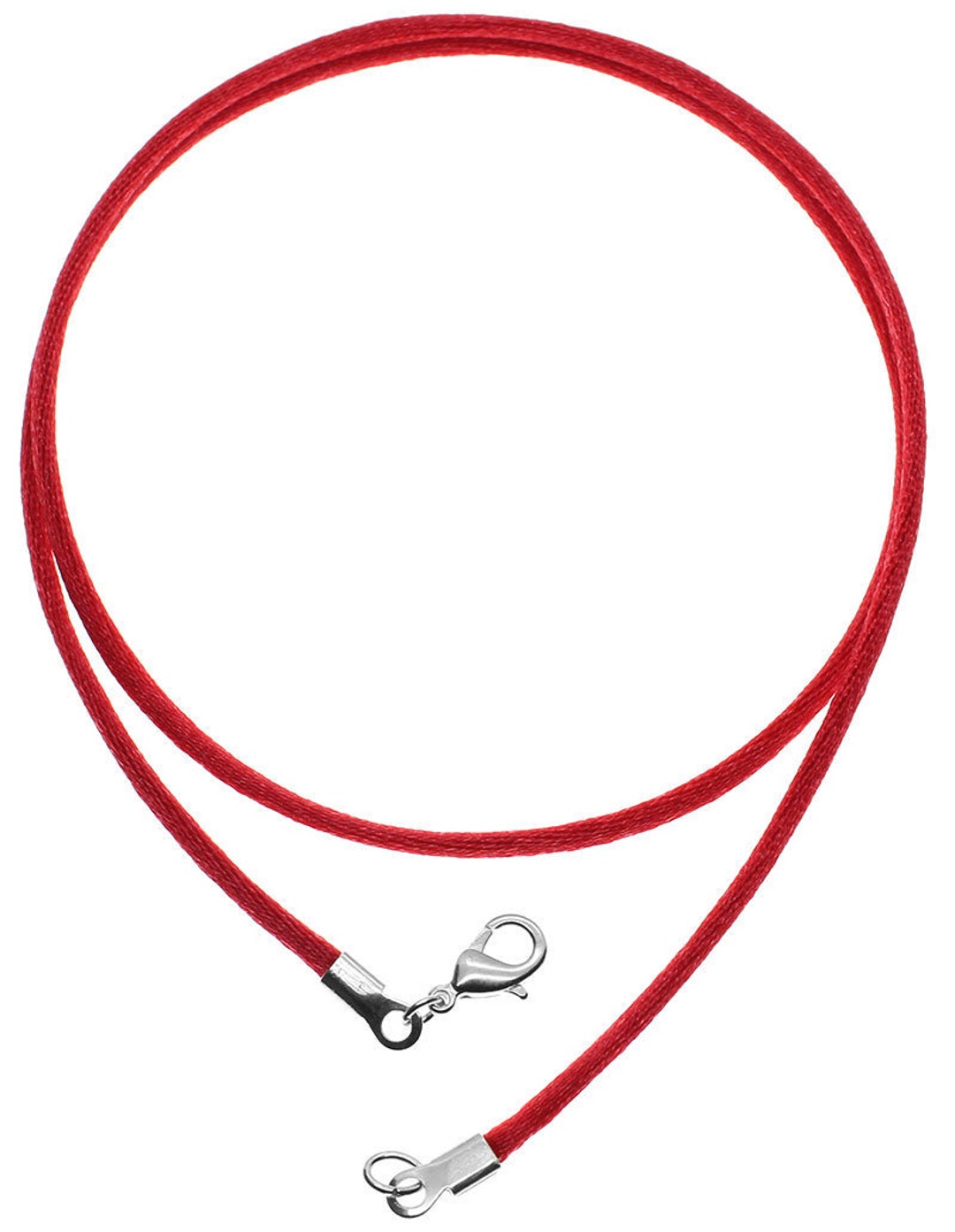 Red Satin Silk Cord Necklace Silver/gold Clasp 16" 18" 20" 22" 24" 26 ...