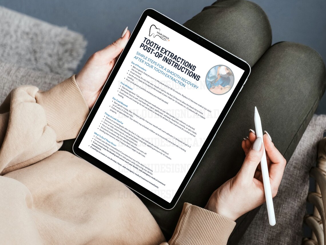 Dental Extraction Post Op Guide | Customizable Tooth Extraction ...