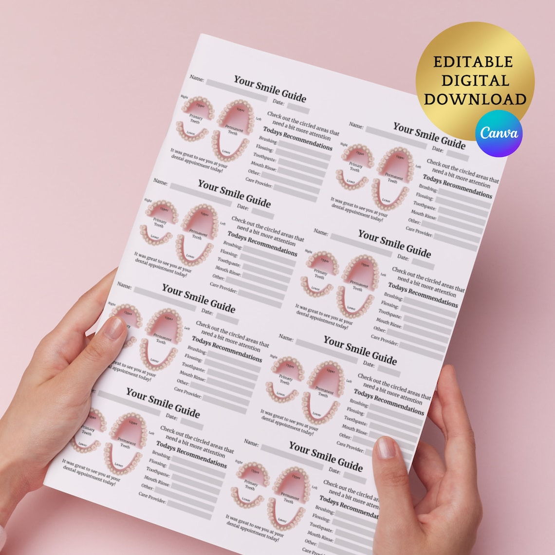 RDH Patient Handout Form | Hygienist Progress Notes | Dental Office ...