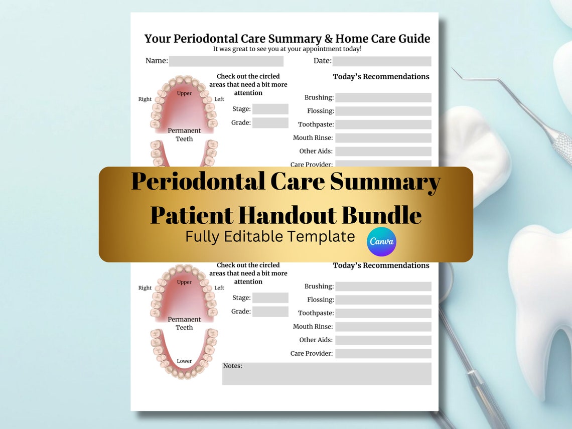 Periodontal Patient Handout Form | RDH Hygienist Notes | Dental Office ...