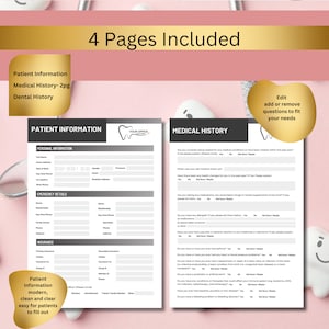 New Patient Form | Editable Dental Intake Forms | Dental Office ...