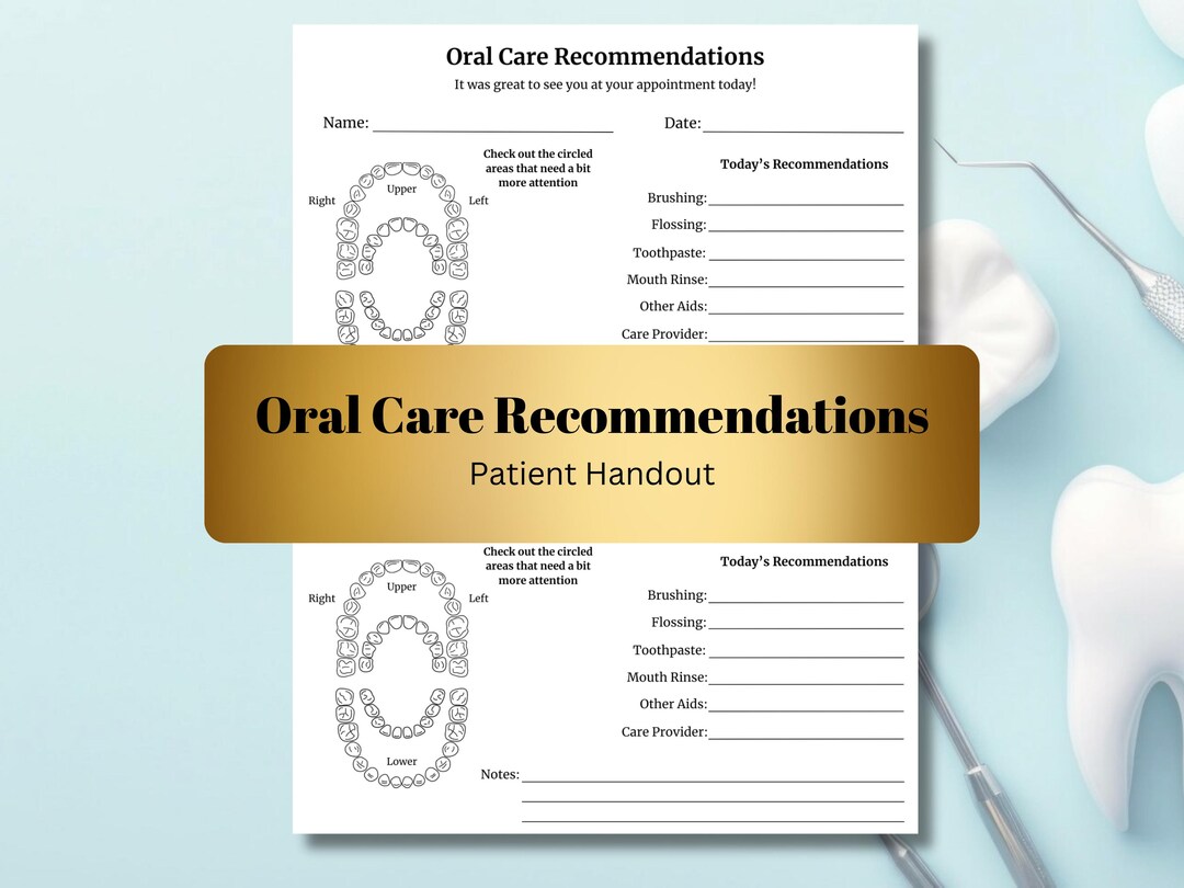 Dental Hygiene Patient Handout | RDH Hygienist Notes | Dental Office ...