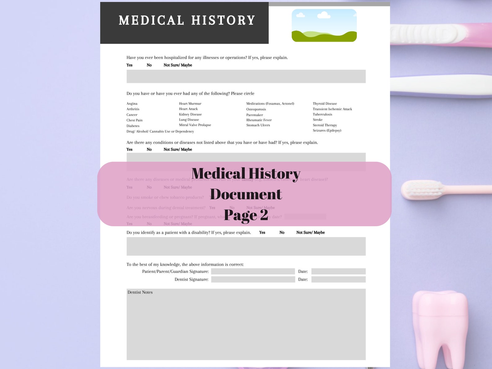 Dental Office Form Bundle | Dental Practice Editable Documentation ...