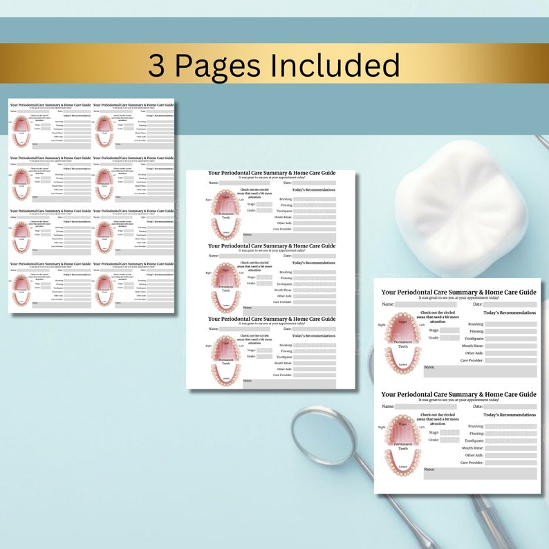 Periodontal Patient Handout Form | RDH Hygienist Notes | Dental Office ...