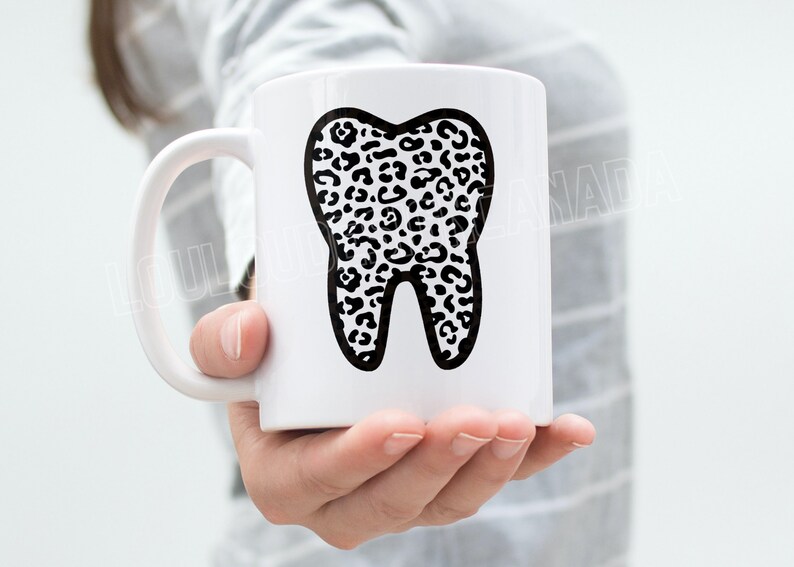 Leopard Print Tooth SVG, Dental Cut File, Dentist PNG, Dental Assistant ...