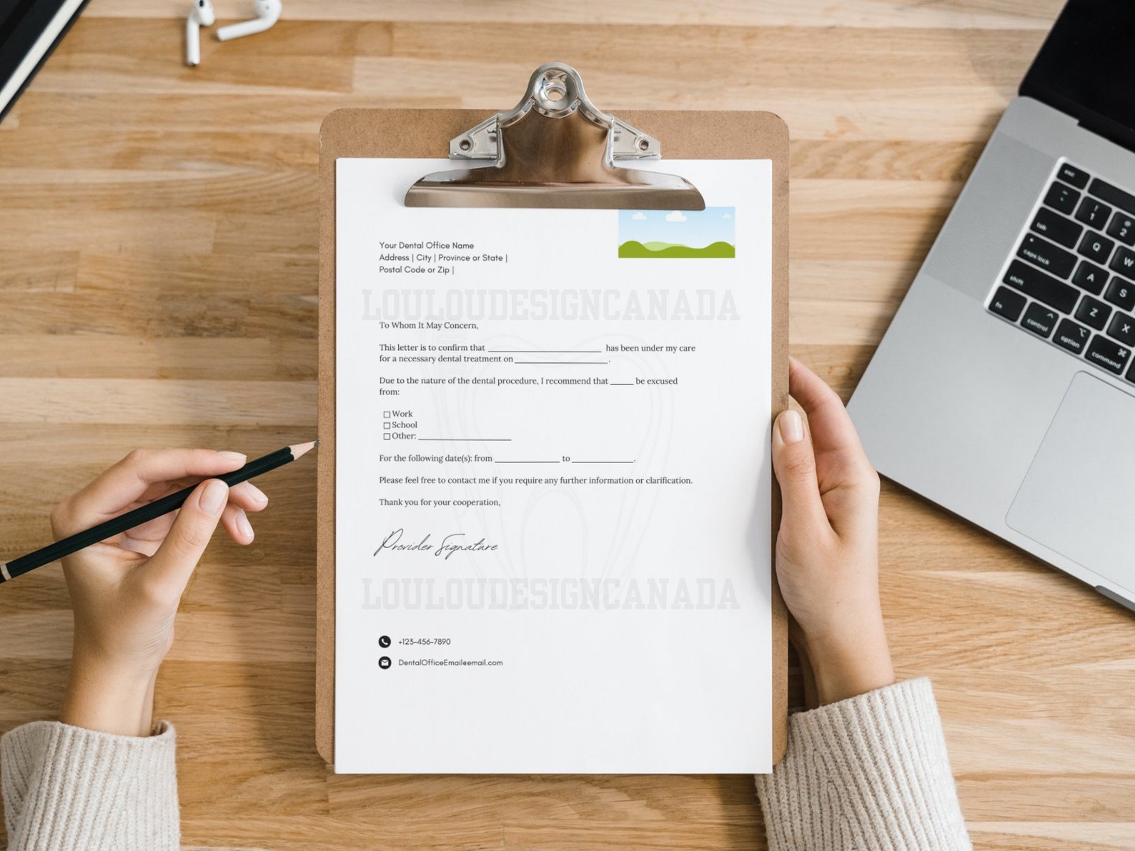 Dentist Excuse Note Template | Dental Work Excuse Letter | Doctors Note ...