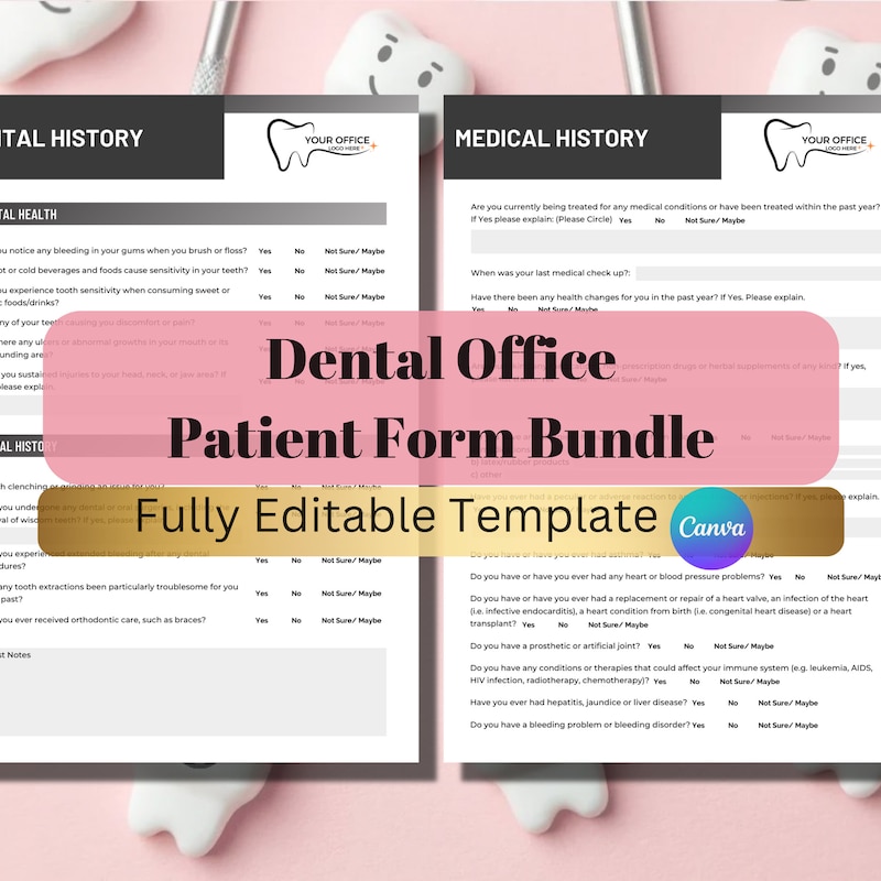 Dental Office New Patient Forms - Etsy