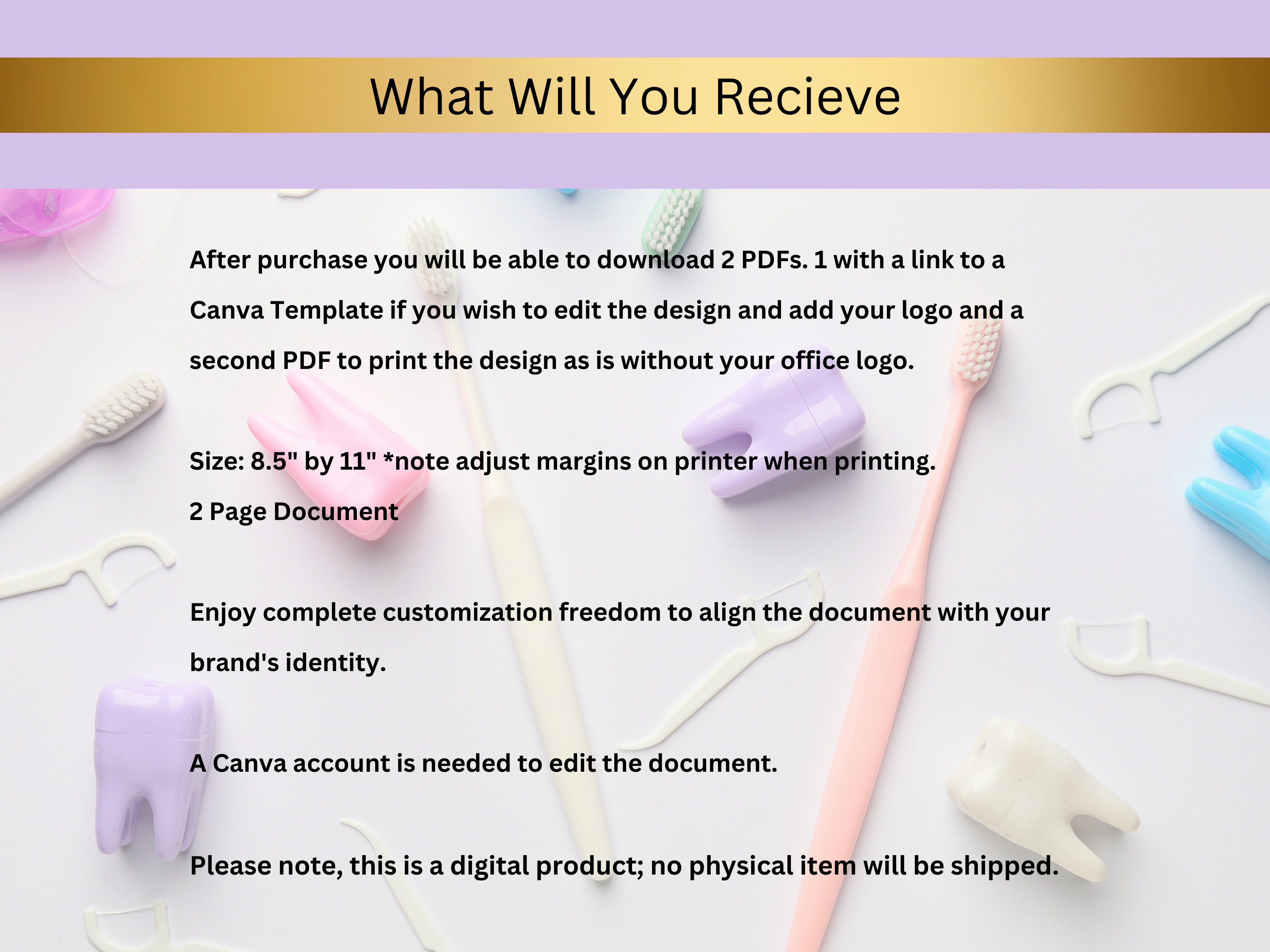 Editable Dental Implant Post Op Instructions | Dental Office Patient ...