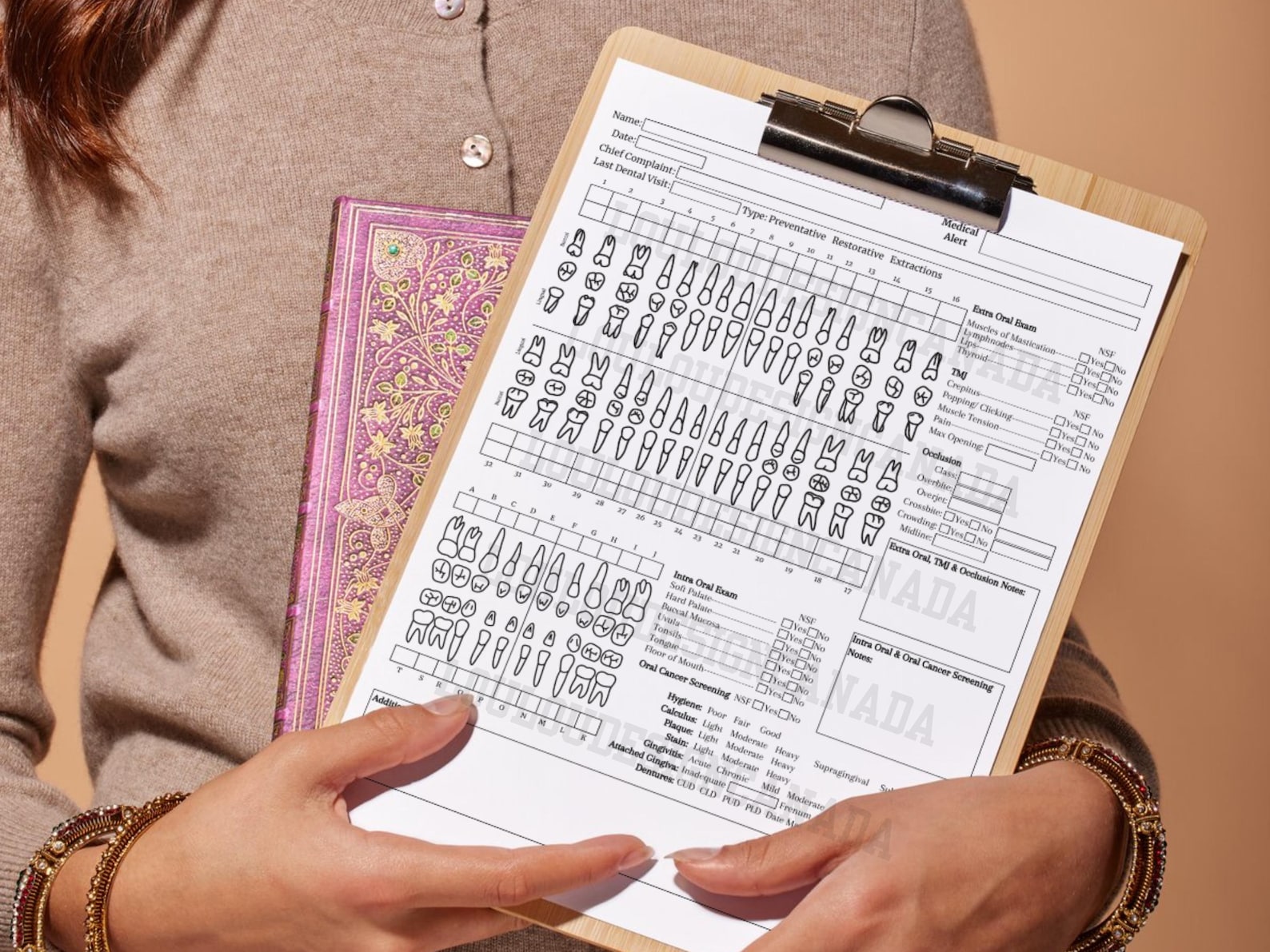 Dental Exam Form | Patient Examination Form | Dental Chart | Dentist ...
