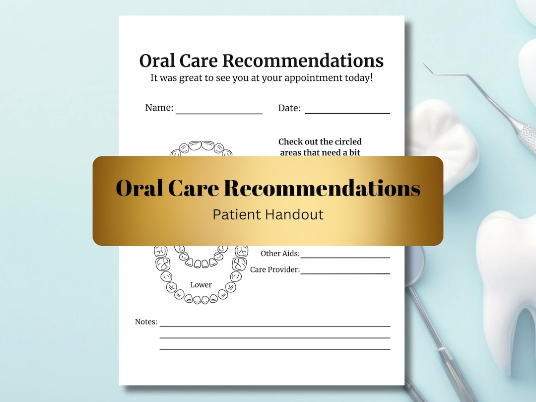 Dental Hygiene Patient Handout | RDH Hygienist Notes | Dental Office ...