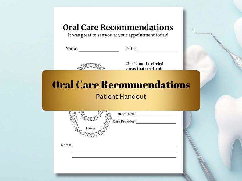 Dental Hygiene Patient Handout | RDH Hygienist Notes | Dental Office ...