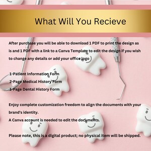 New Patient Form | Editable Dental Intake Forms | Dental Office ...