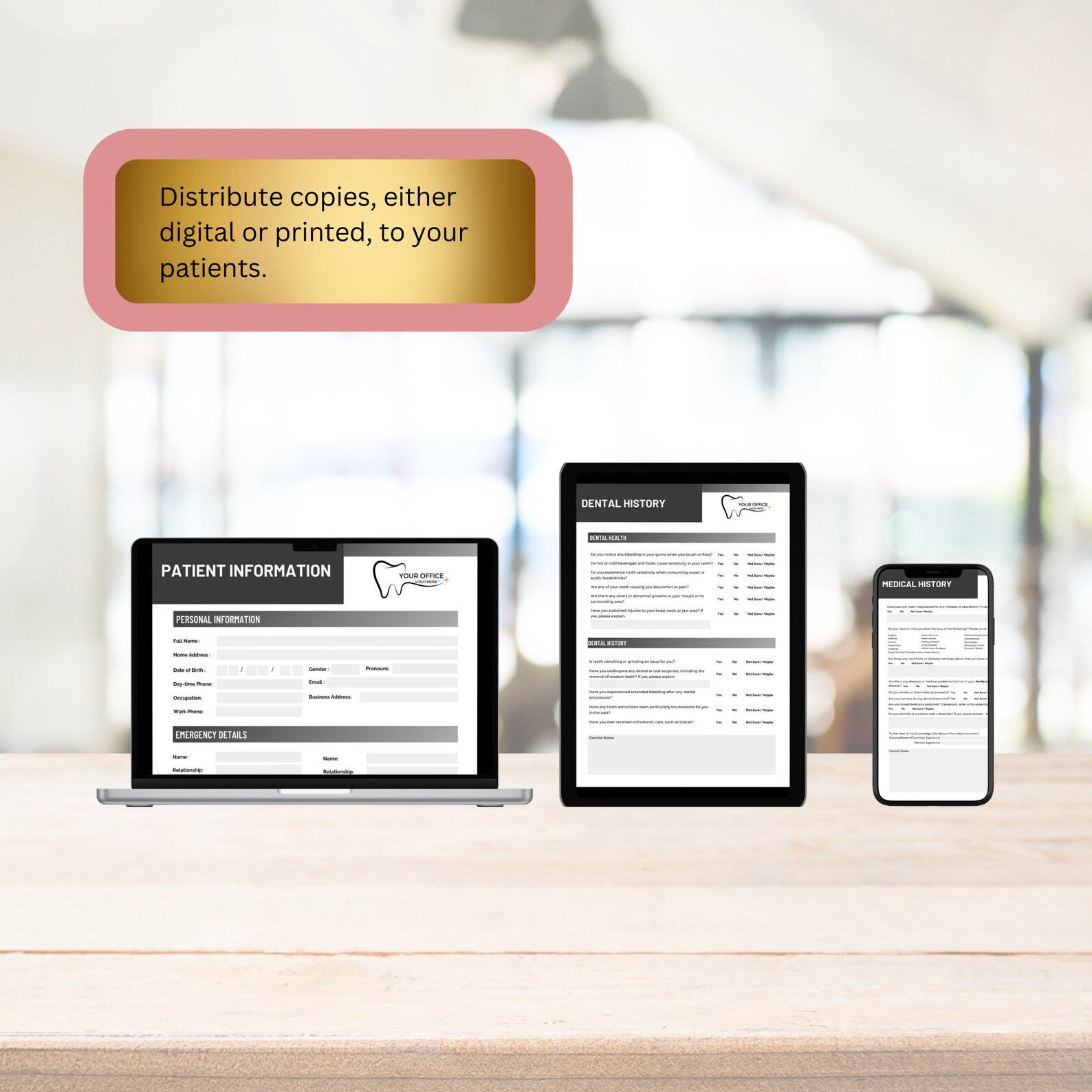 New Patient Form | Editable Dental Intake Forms | Dental Office ...