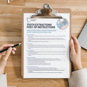 Dental Extraction Post Op Guide | Customizable Tooth Extraction Aftercare Instructions ...