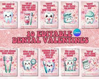 8 Editable Dental Valentine's Day Cards | Valentine Dental Office Card ...