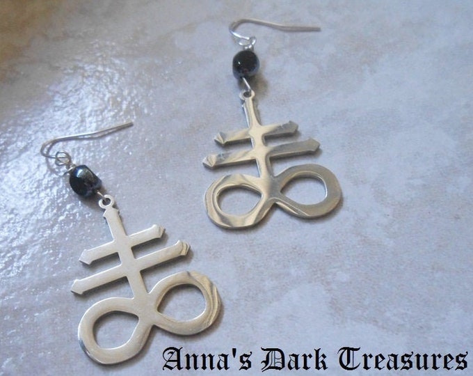 Leviathan Cross Satan Cross Sign Sigil Charm Gothic Earrings - Etsy