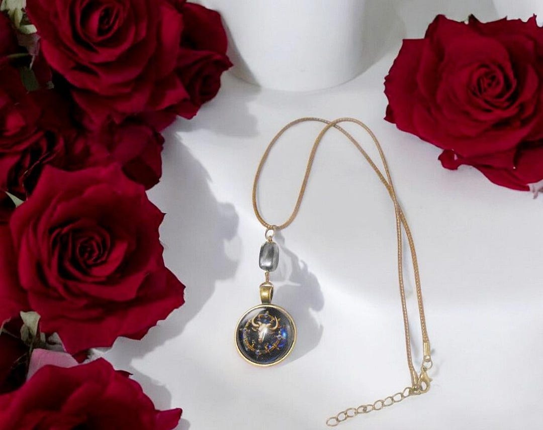 Earth Signs Pendant Taurus Glass Jewelry Unique Zodiac Gift for Her ...