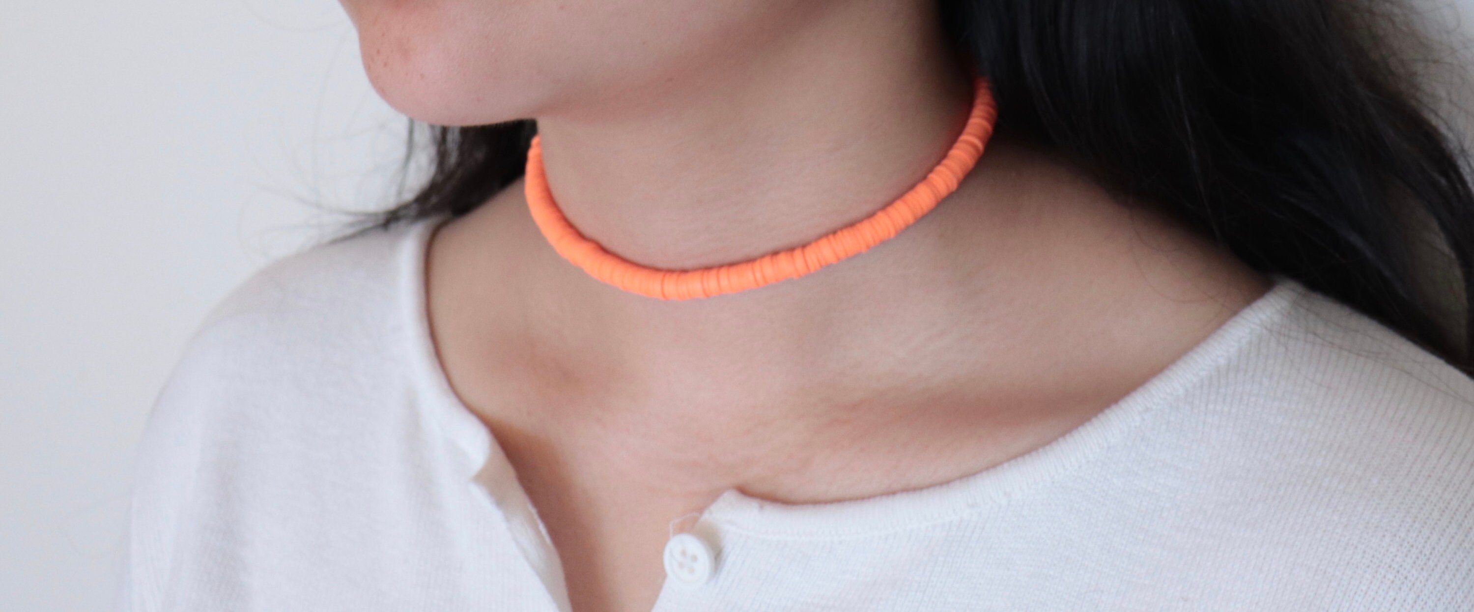 Solid Colour Cove Chokers-solid Colour Heishi Beaded Choker - Etsy Canada