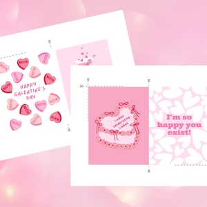 6 Cute Galentine's Day Cards | Instant Download | Printable Valentines ...