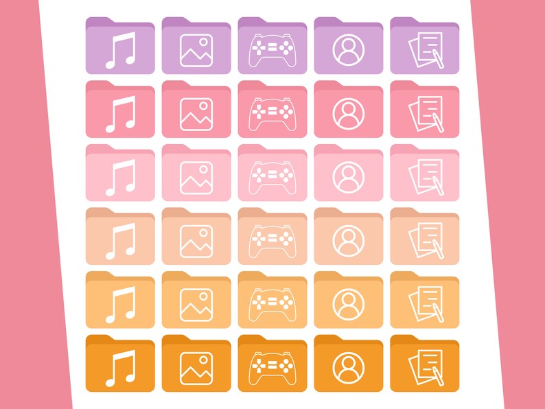 Desktop Folder Icons, Aesthetic Desktop Organization, Mac and Windows ...
