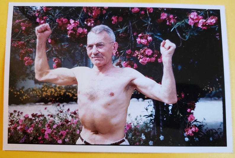 Vintage Image 1940s ~ Uncle Edward Flexing for the Camera ~ Reprint 4x6 ...