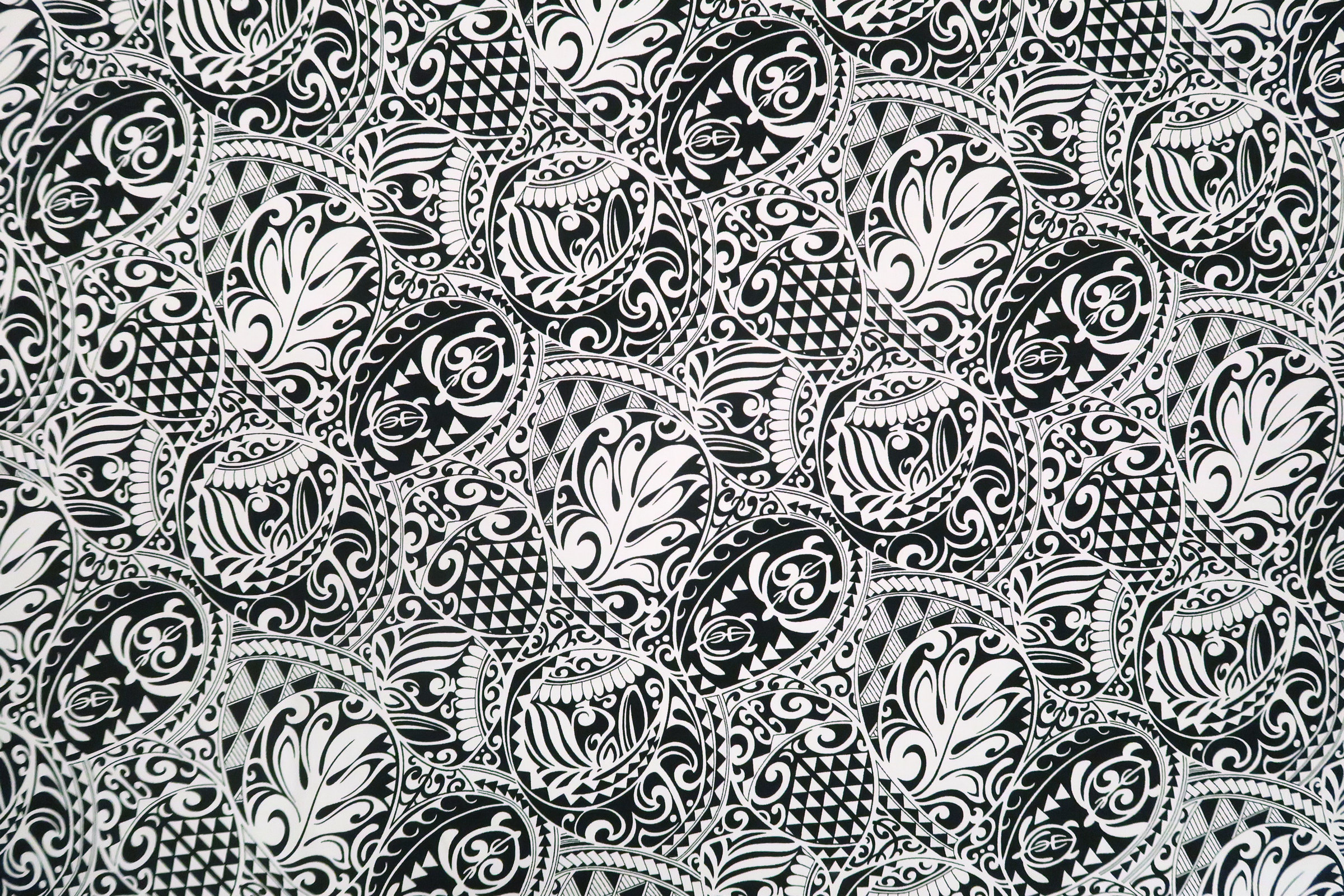 Polynesian Tribal Tapa Turtle Print 100% Cotton Black and - Etsy