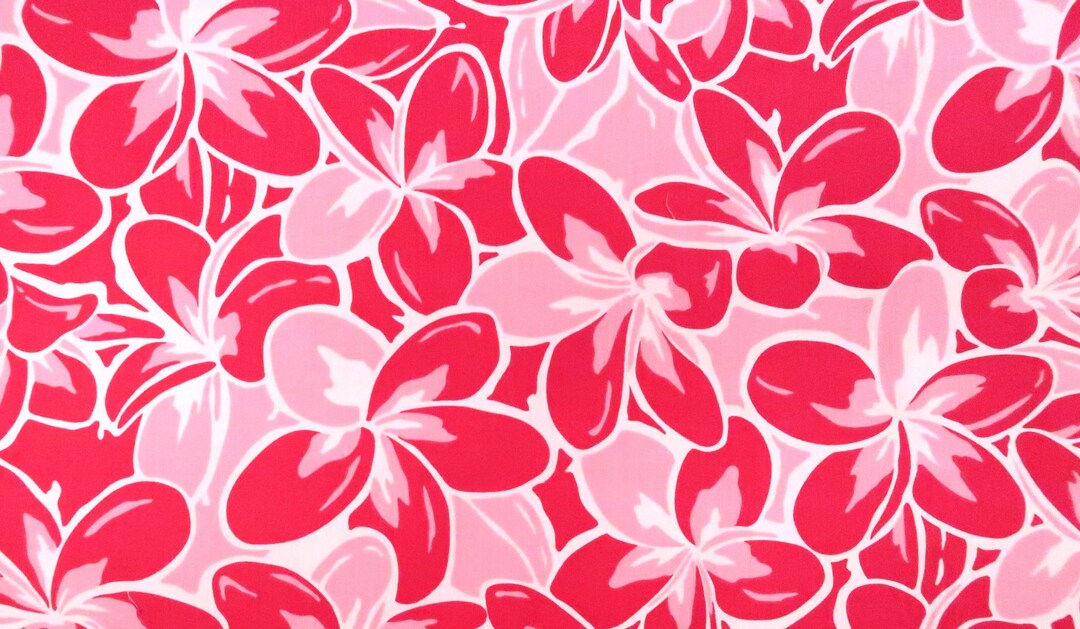 Plumeria Bright Pink Tropical Hawaiian Print Fabric-pink - Etsy