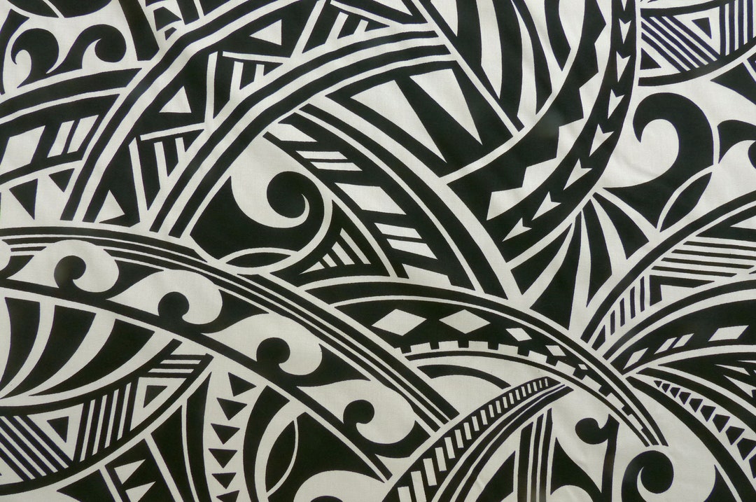 Polynesian Tapa Hawaiian Tribal Print Fabric Rayon Beige Tan - Etsy