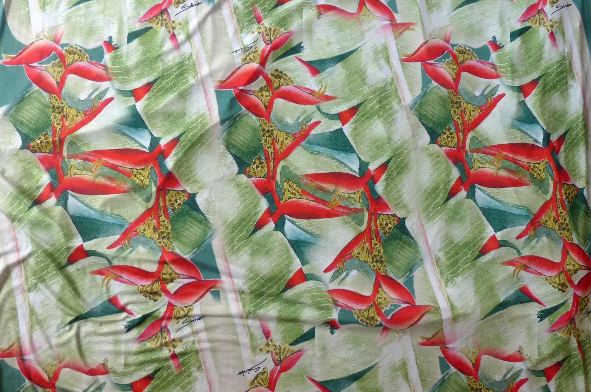 Hawaiian Floral Print Knit Jersey Fabric for Dress Making - Etsy Israel