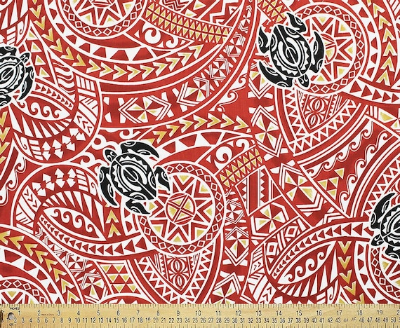 Polynesian Tribal Print Fabric