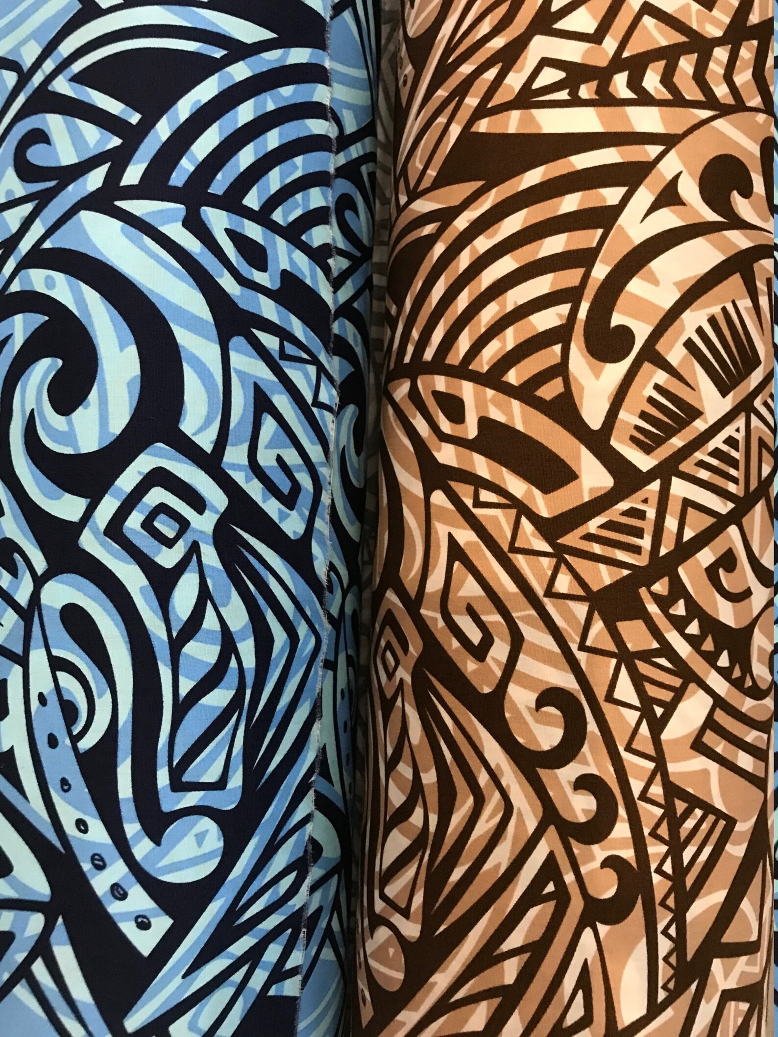 Polynesian Tribal Hawaiian Print Fabric 100% Cotton Blue | Etsy