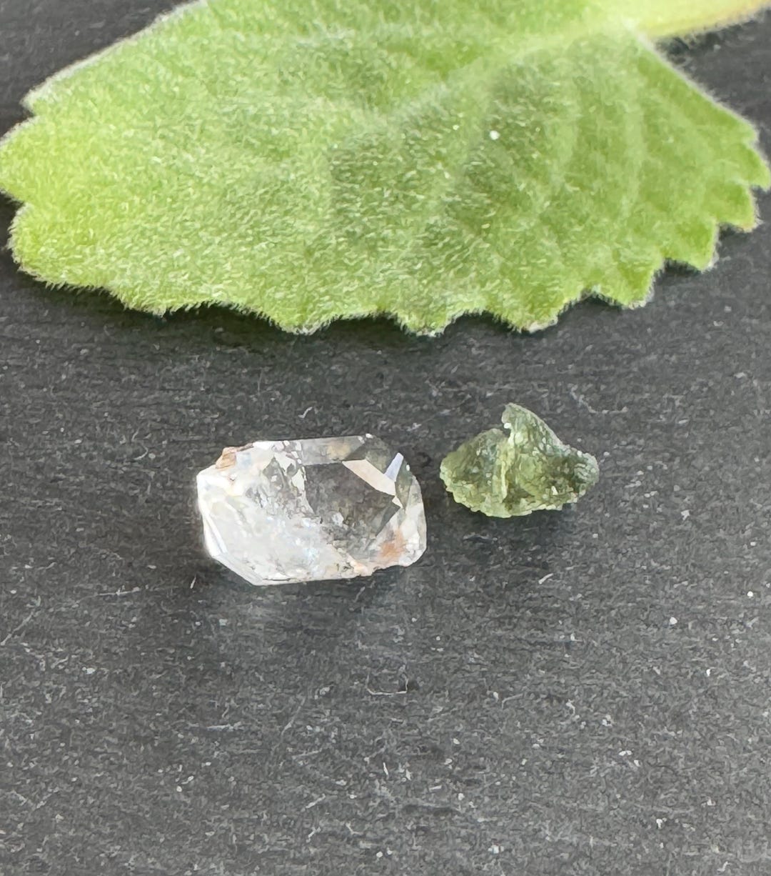 Genuine Moldavite and Herkimer Diamond Tiny Healing Meditation Pieces ...