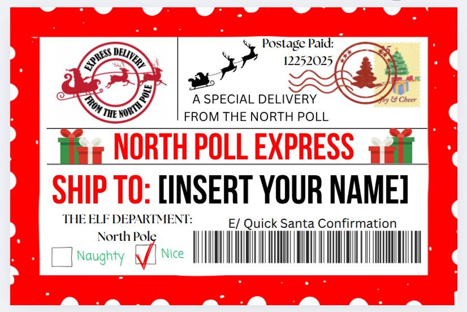 Personalized Santa Postage - Etsy