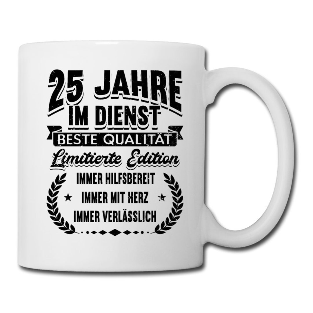 Dienstjubiläum 25 Jahre Tasse Firmenjubiläum Geschenk Kollege Kollegin ...