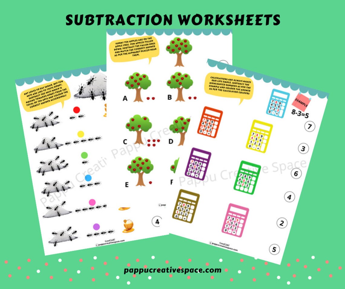 Maths Digital Printable Worksheets for Toddlers and - Etsy