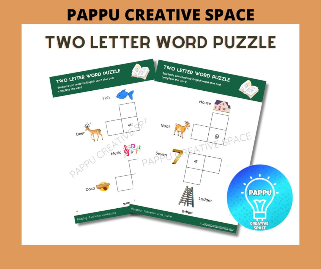 Tamil Two Letter Cross Word Puzzle for Kids - Etsy
