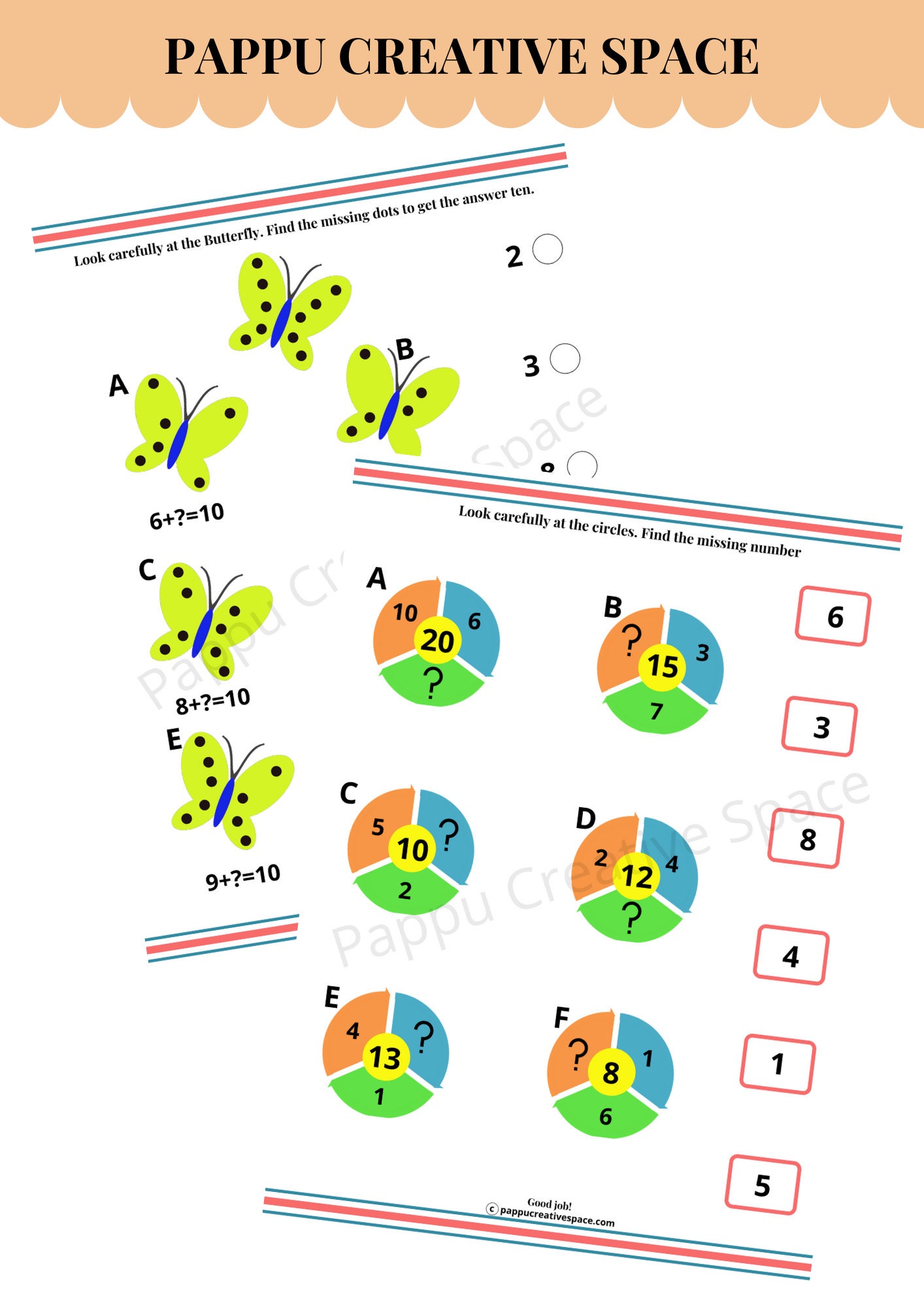 Maths Digital Printable Worksheets for Toddlers and Preschoolers ...