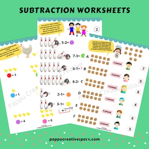 Maths Digital Printable Worksheets for Toddlers and - Etsy